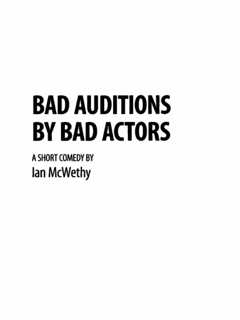 Bad Auditions by Bad Actors Printable | PDF
