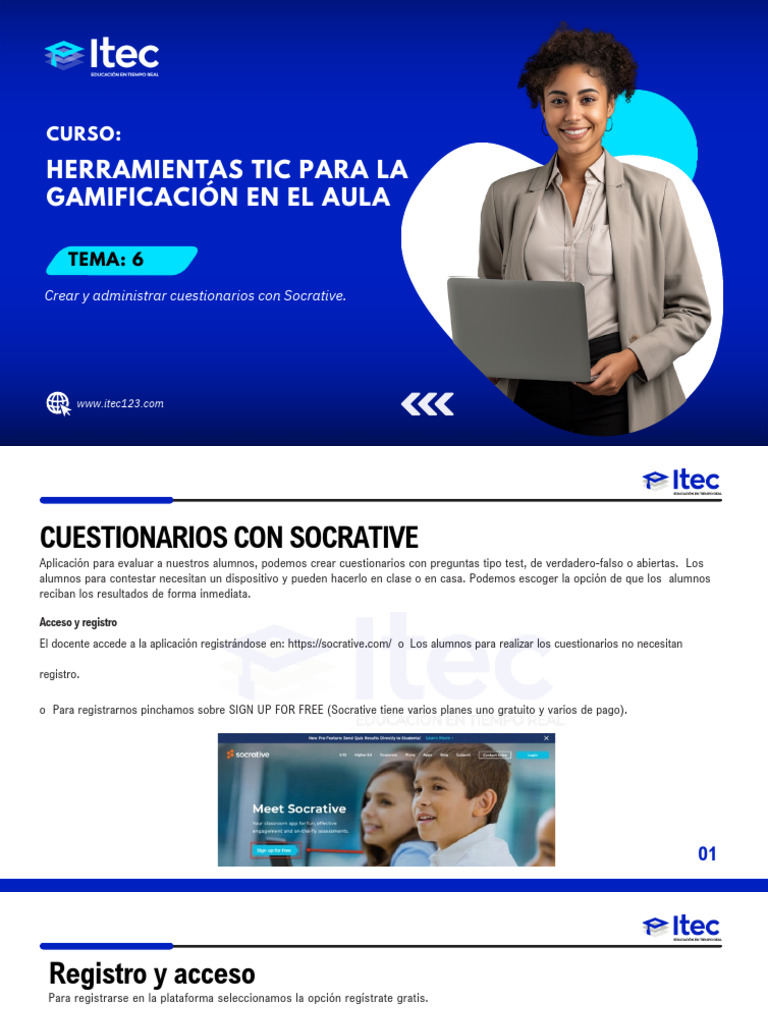 TEMA 6 - Crear y Administrar Cuestionarios Con Socrative. | PDF | Cuestionario | Informática