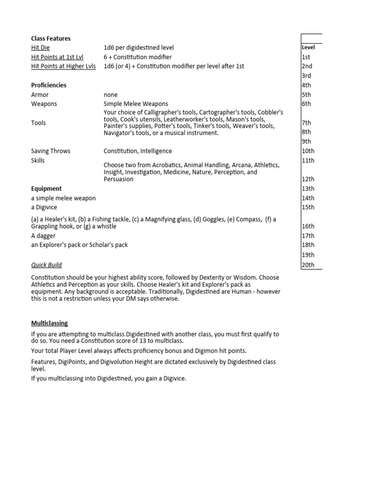 Digimon 5e v.1.7 | PDF | Dungeons & Dragons | D20 System