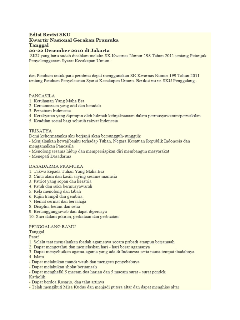 Materi Pramuka Penggalang Ramu | PDF