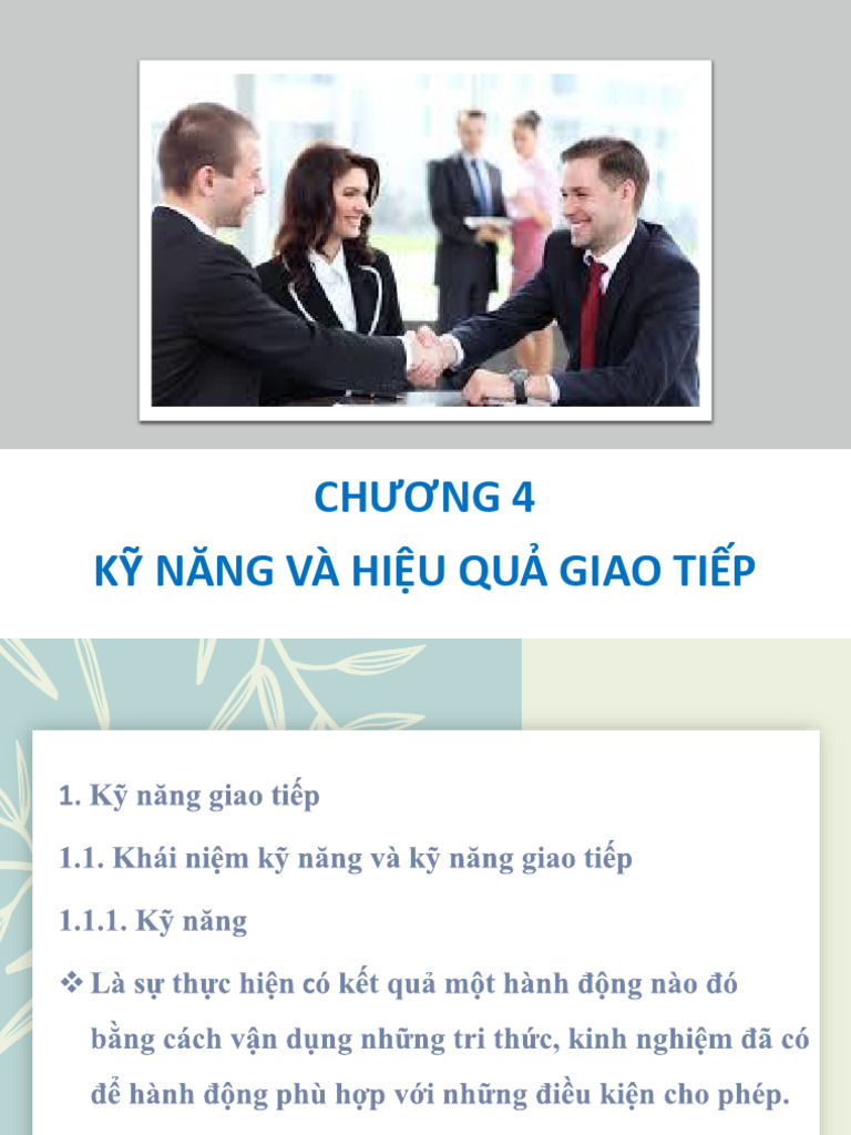 Chuong 4 - Ky Nang Va Hieu Qua Giao Tiep | PDF