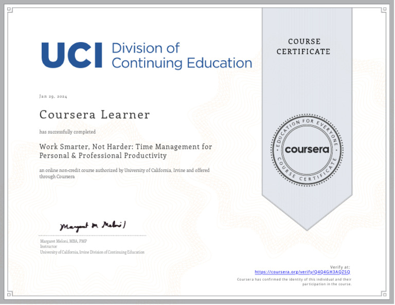 Coursera Certificate | PDF