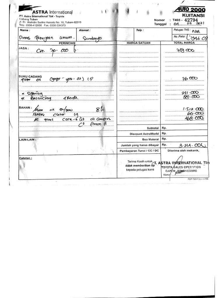 Contoh Nota Auto | PDF