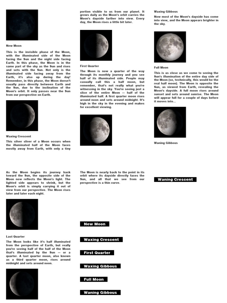 Phases of The Moon | PDF | Moon | Planetary Mass Satellites