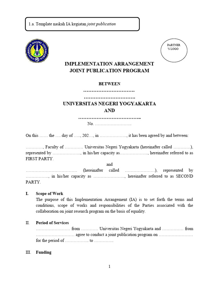 Contoh Template IA Kerma Luar Negeri | PDF | Intellectual Property ...