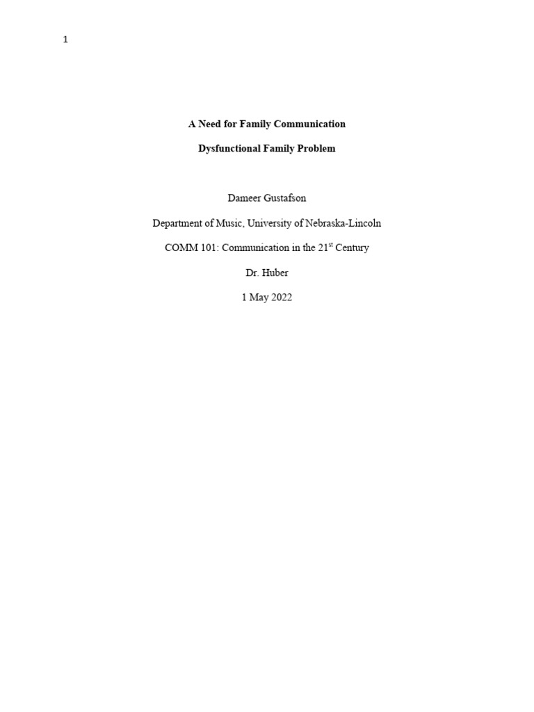 Comm 101 Family Problem Paper | PDF