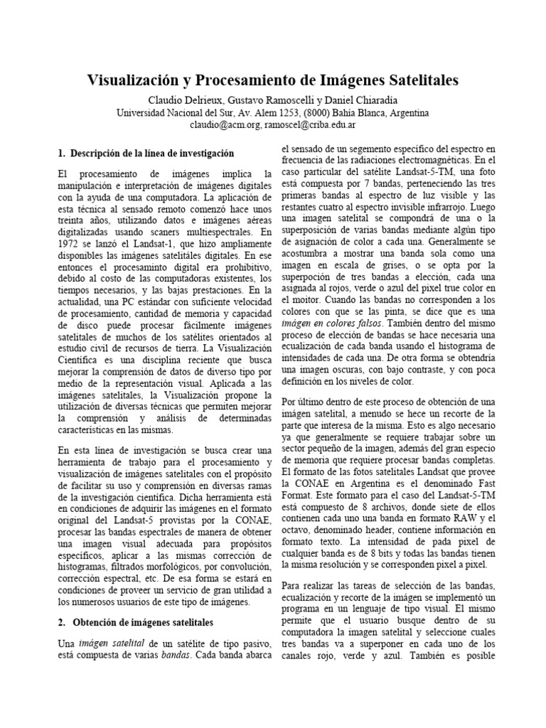 Visualización y Procesamiento de Imágenes Satelitales | PDF | Color ...