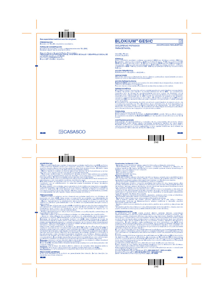 Instruccion para WEB Blokium Gesic | PDF | Droga anti-inflamatoria ...