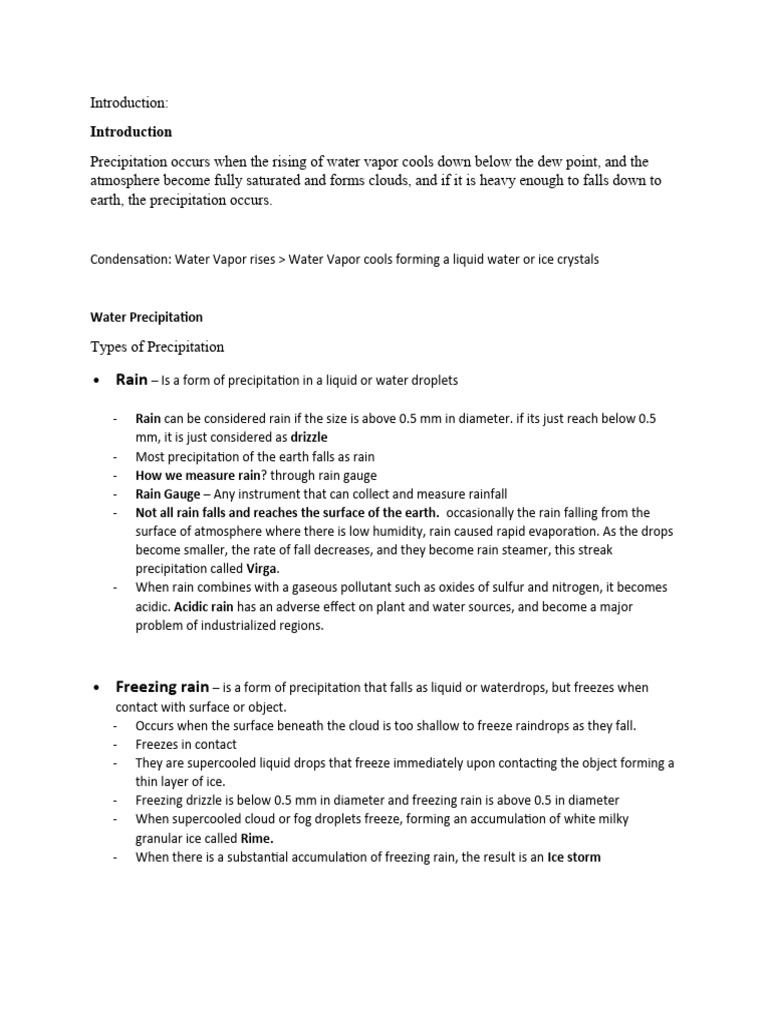 Introduction | PDF | Rain | Precipitation