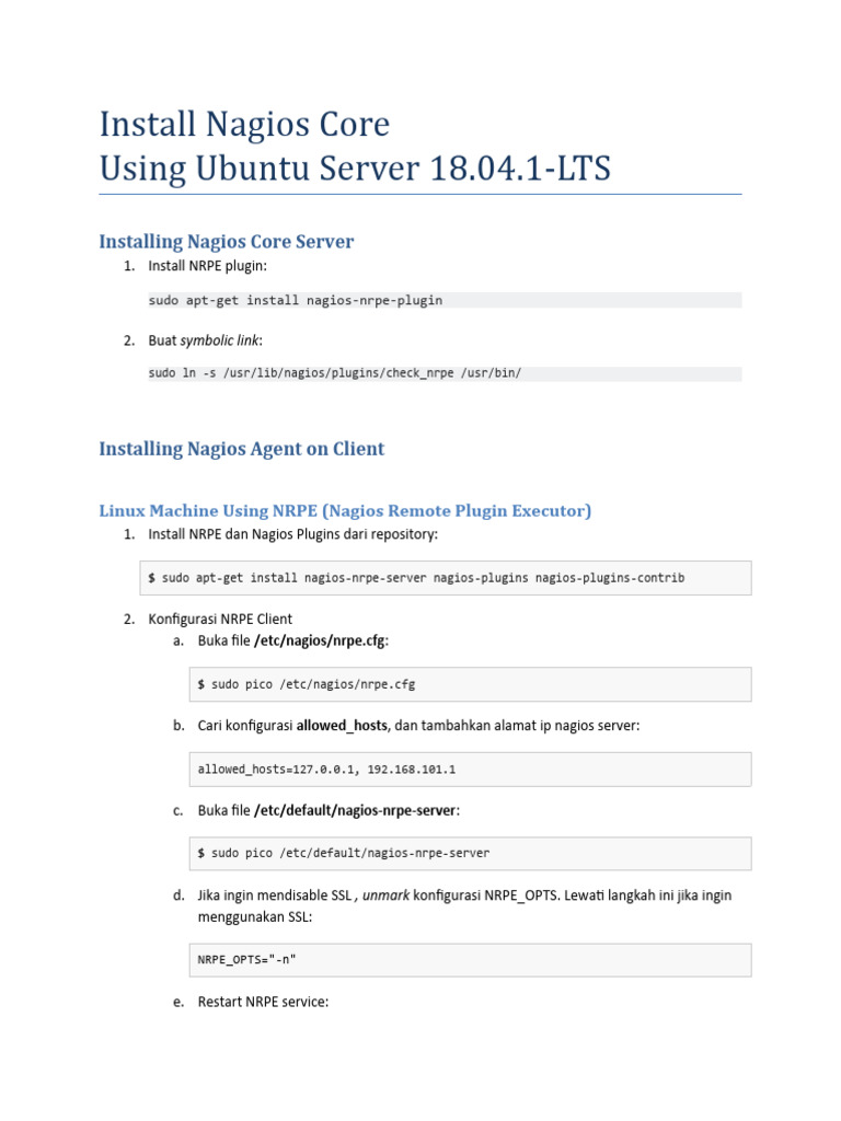 Install Nagios Core | PDF