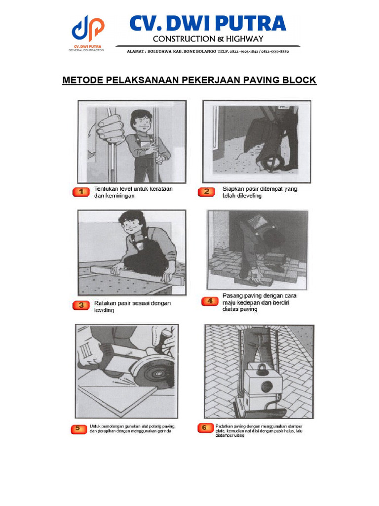 Metode Pelaksanaan Pekerjaan Paving Block | PDF