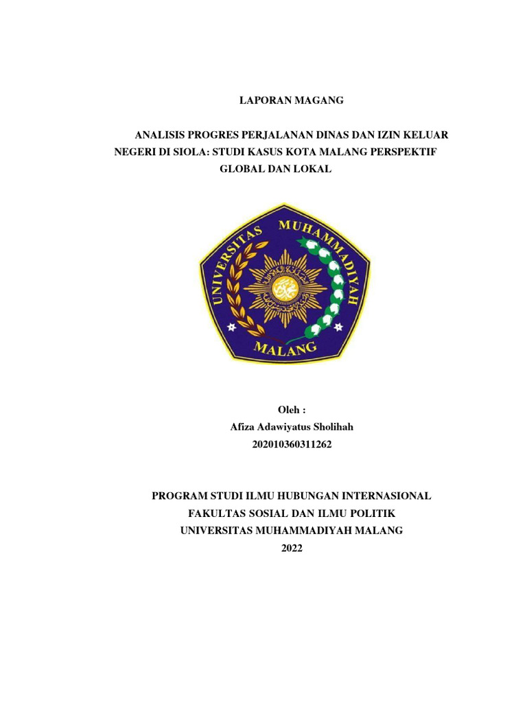 Afiza As - 2020 262 Laporan Magang | PDF