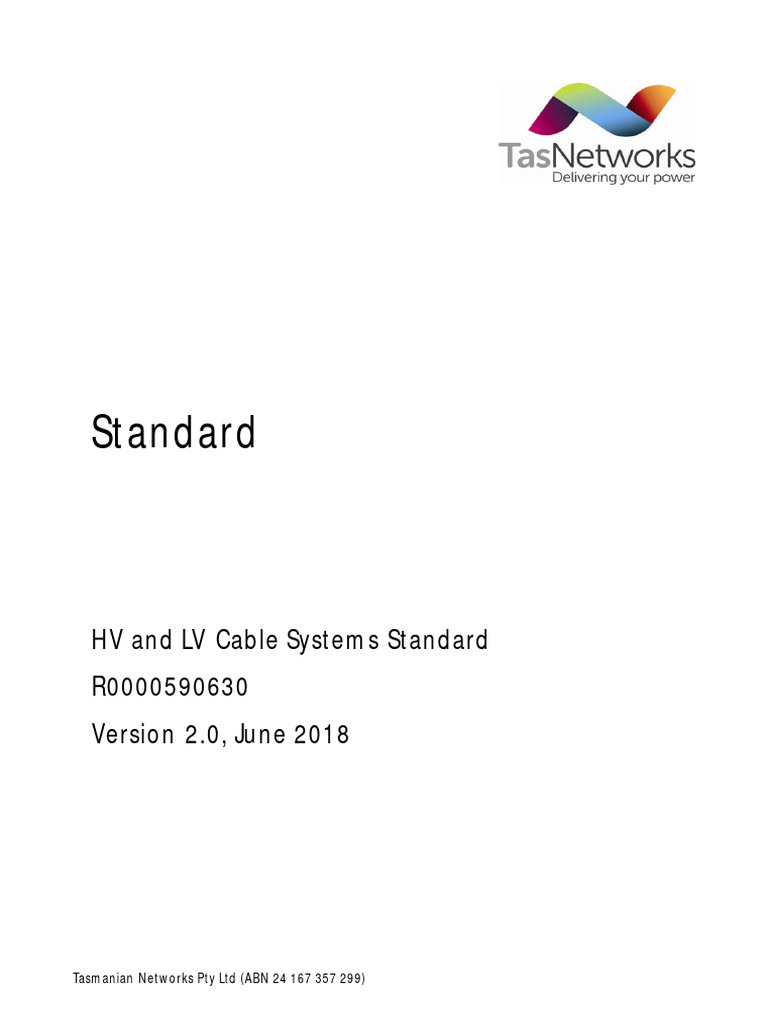 HV and LV Cable Systems Standard PDF | PDF