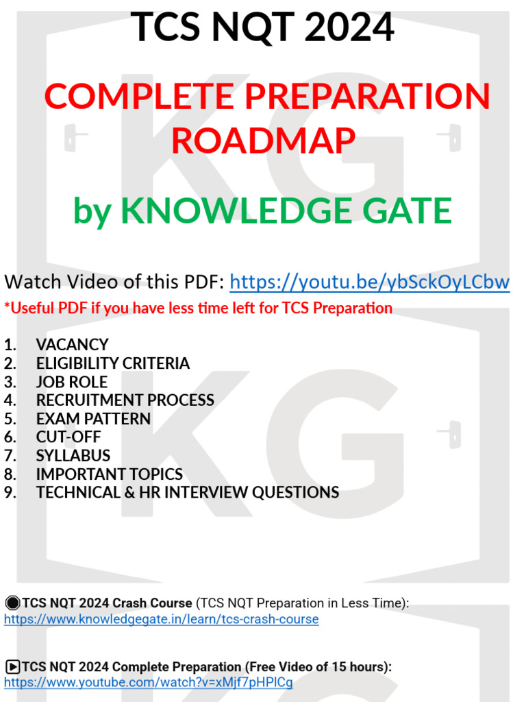 TCS NQT 2024 Preparation Guide | PDF | English Grammar | Linguistics