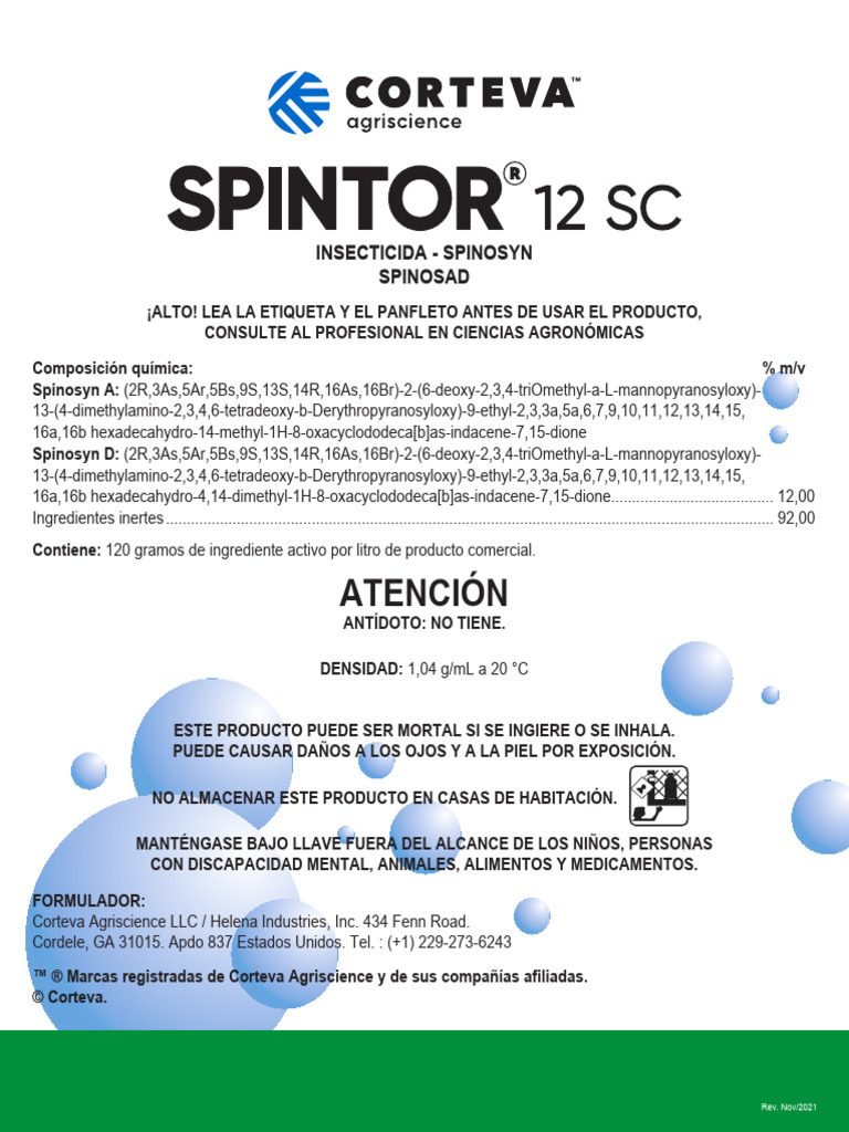 Spintor 12 SC - Cam CR - Etiqueta Web - Nov 09 2021 | Descargar gratis PDF | Brócoli
