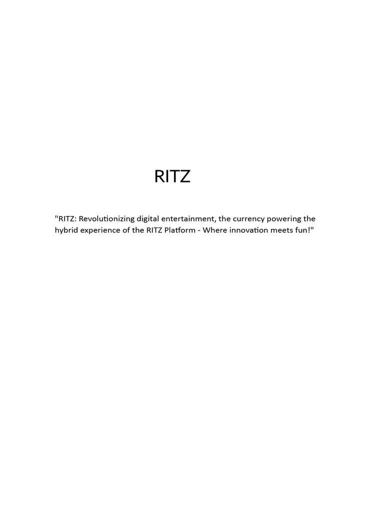 RITZ | Download Free PDF | Cryptocurrency | Investing