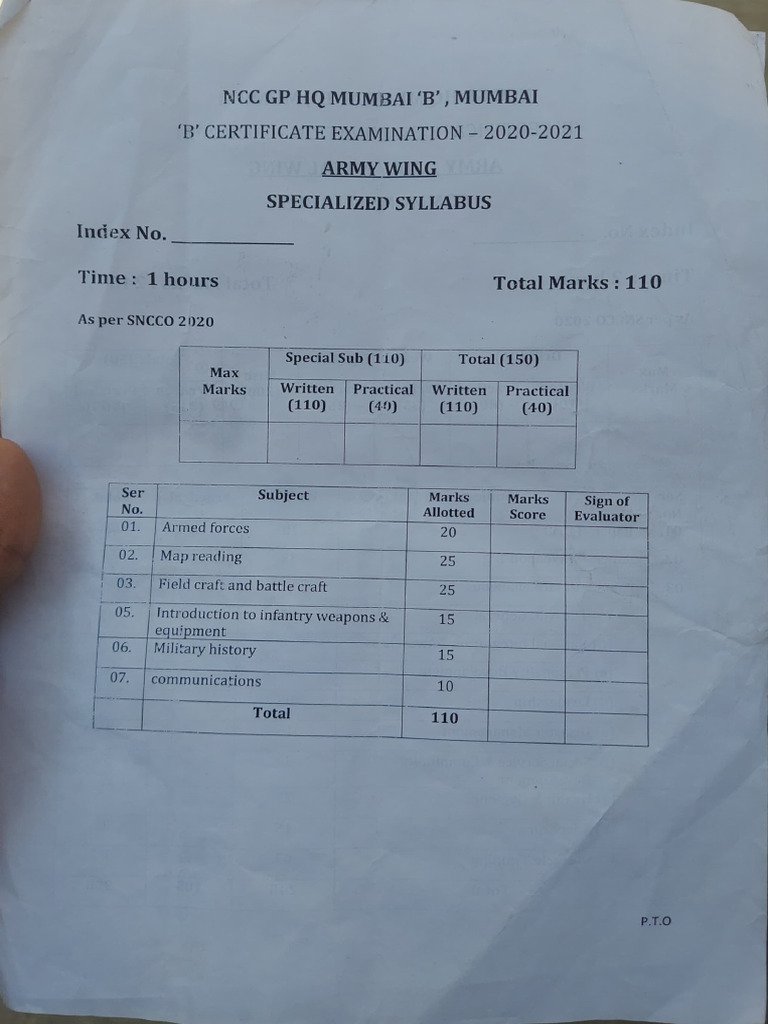 NCC Sample Paper | PDF | Projectile Weapons | Tools