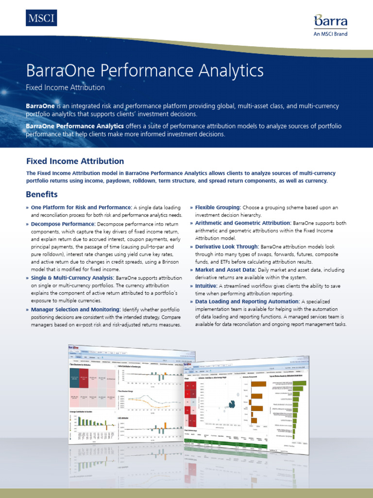 BarraOne PerformanceAnalytics Fixed Income Attribution | PDF | Msci ...