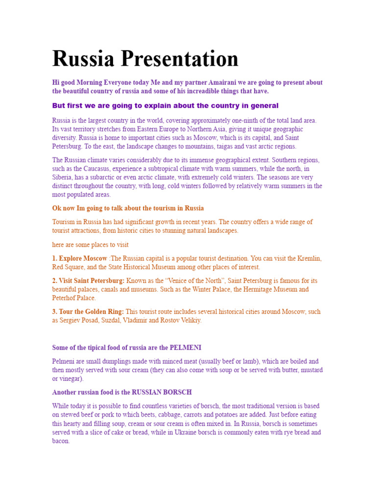 Russia Presentation | PDF | Russia | World Politics