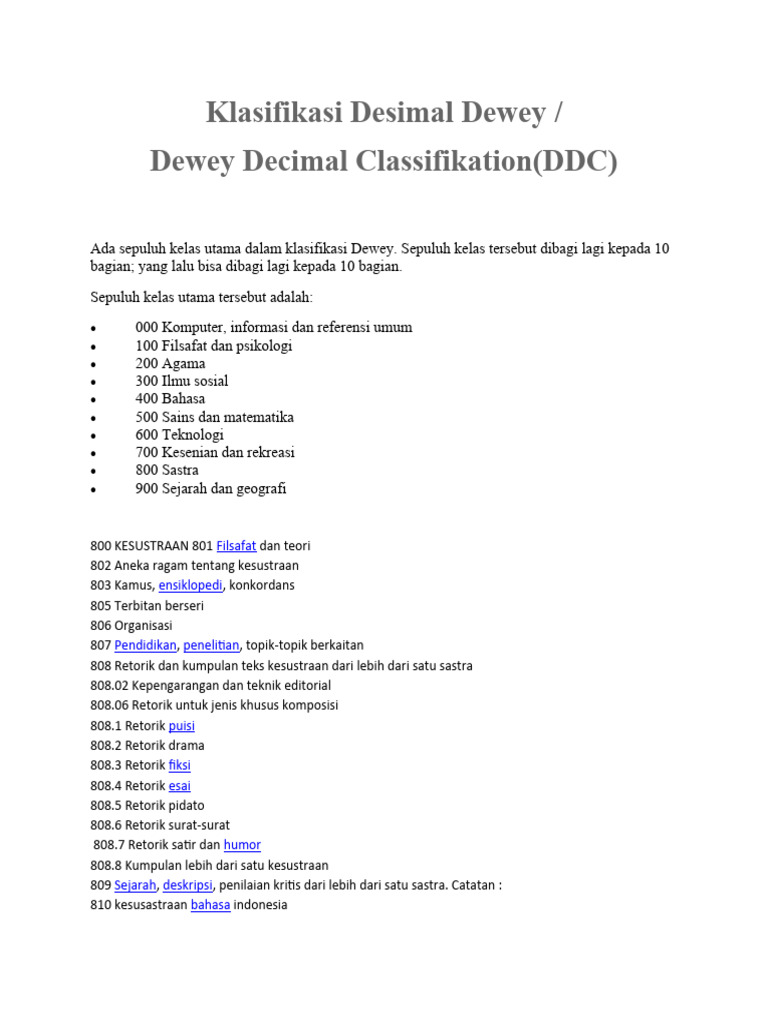 Klasifikasi DDC | PDF
