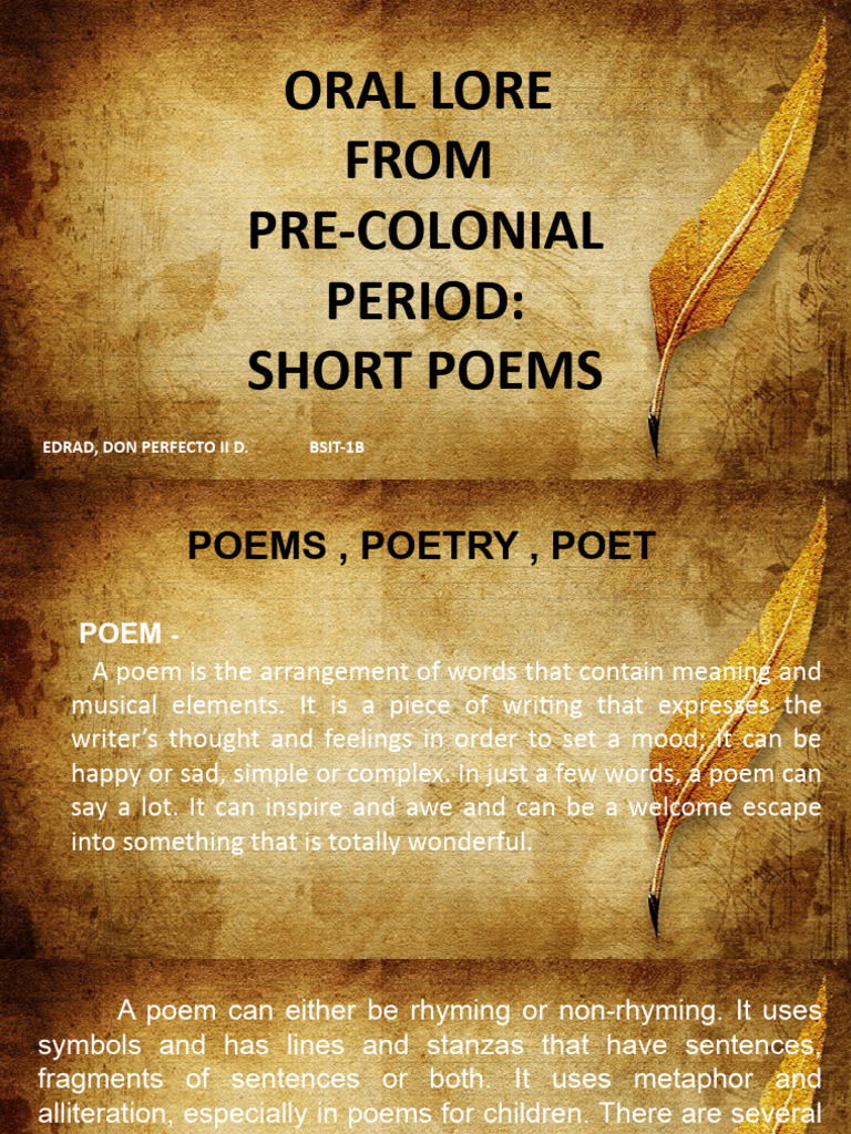 City-of-Malabon-University - BSIT - 1B - ORAL LORE FROM THE PRE ...