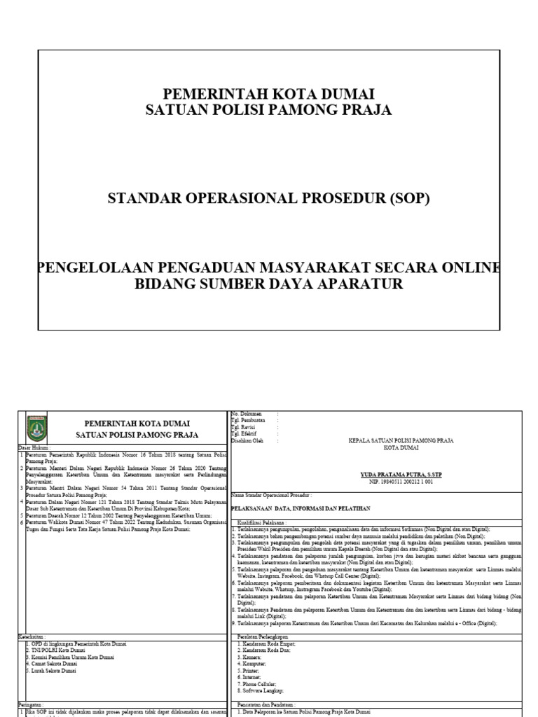 Draft SOP Datin | PDF