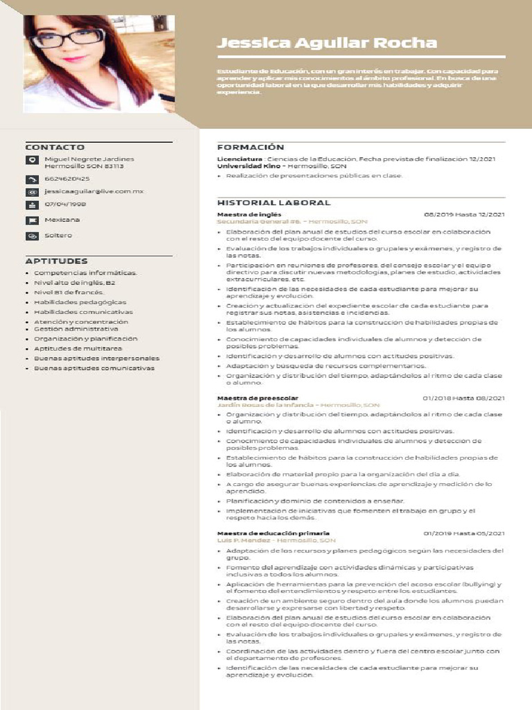 CV Jessica Aguilar | PDF
