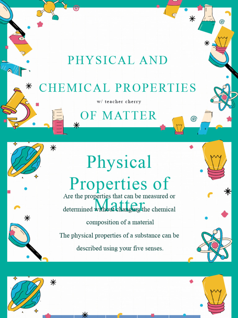Physical and Chemical Properties Guide | PDF | Taste | Chemical Substances