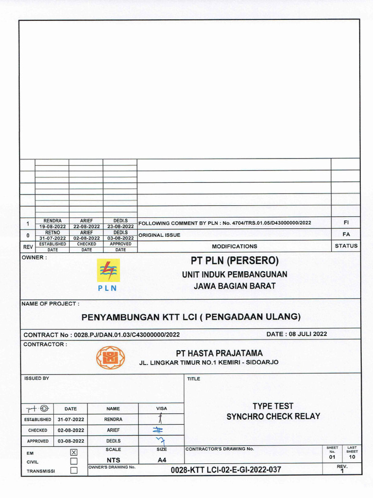 Type Test Synchro Check Relay | PDF