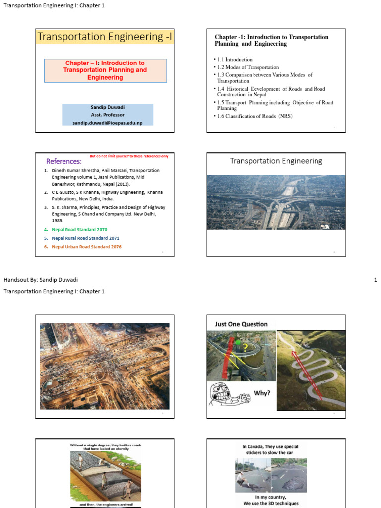Ch-1 - Introduction | PDF | Road Surface | Transport