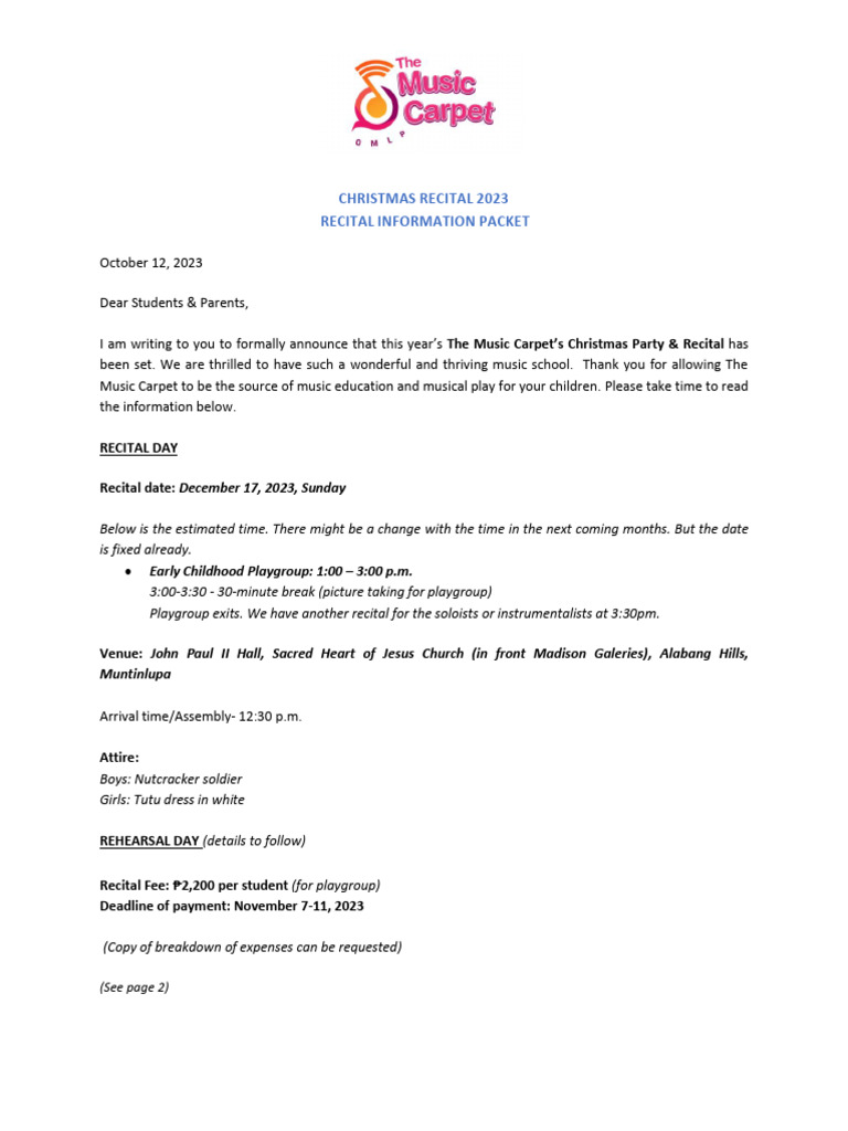 Playgroup Letter | PDF