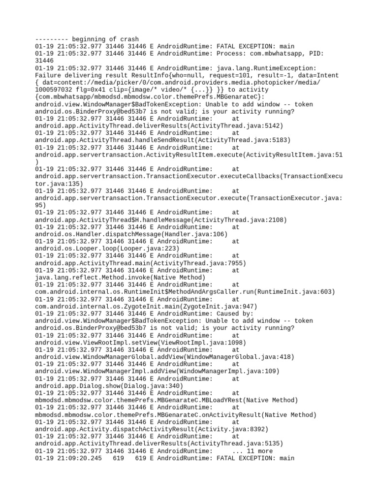 Logcat | PDF | Java (Programming Language) | Android (Operating System)