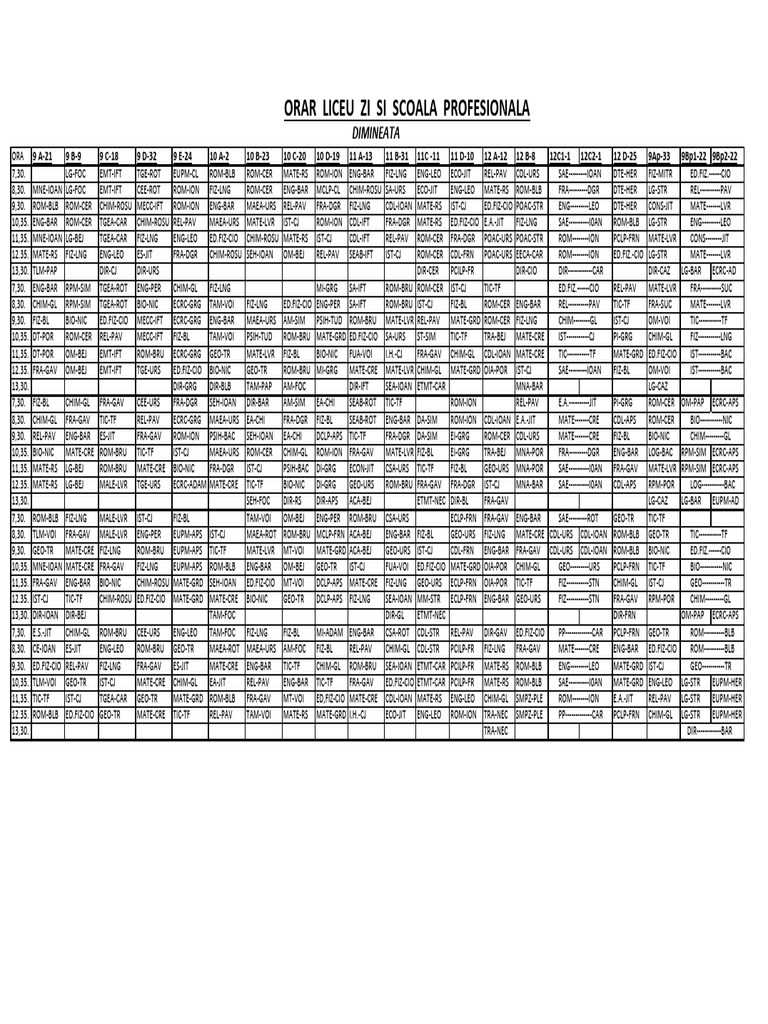 Orar | PDF | Technology & Engineering