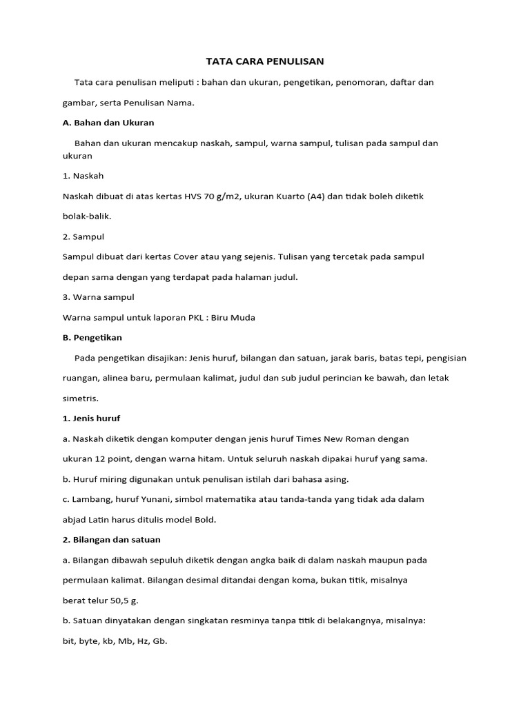 Tata Cara Penulisan Laporan Pkl Smk Pdf