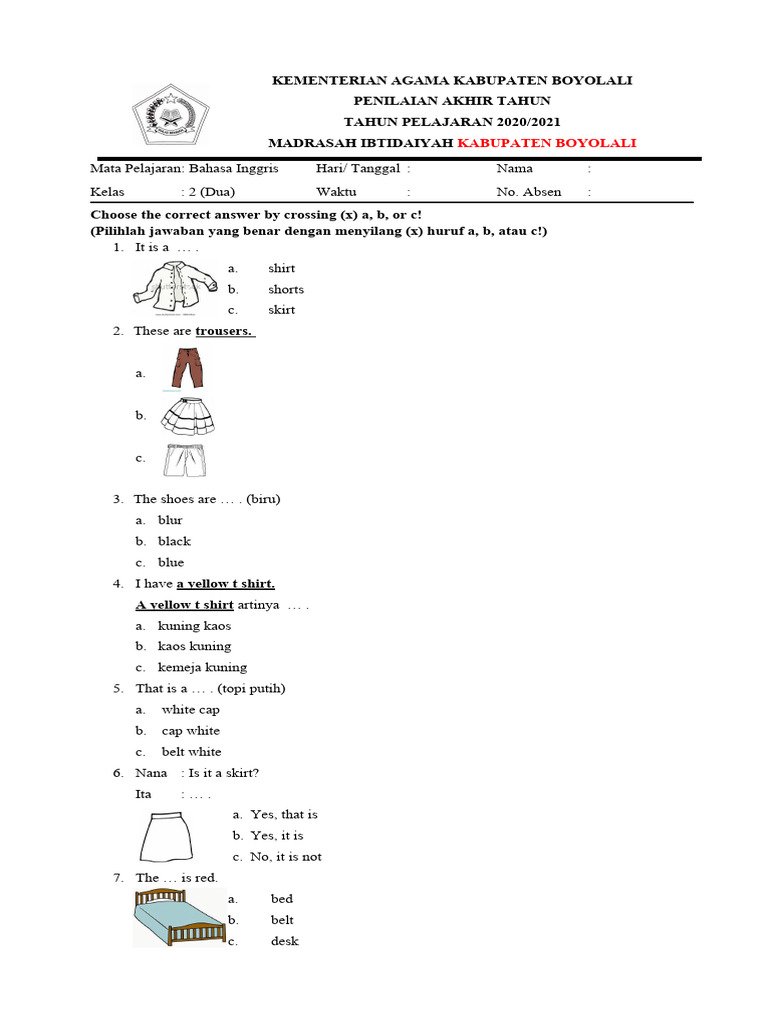 B. Inggris Kelas 2 | PDF