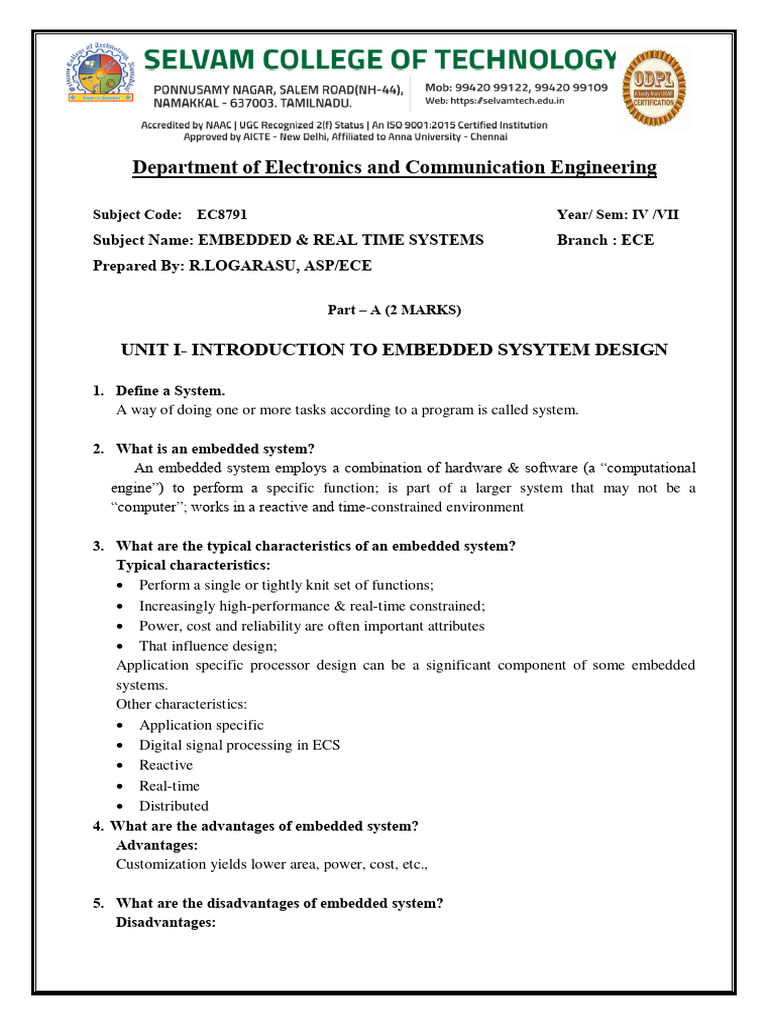 Course File | PDF | Embedded System | Thread (Computing)