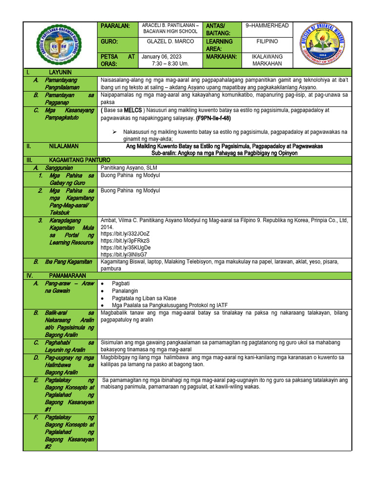 LP FIL - 9 Q2 - M5a | PDF
