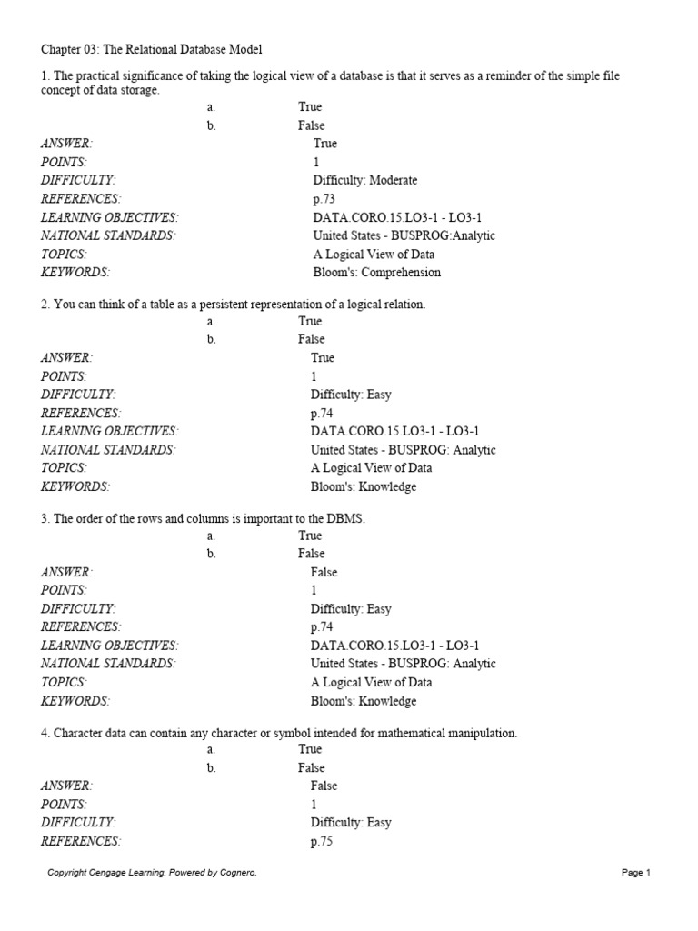 Chapter 03 The Relational Database Model | PDF | Relational Model | Relational Database