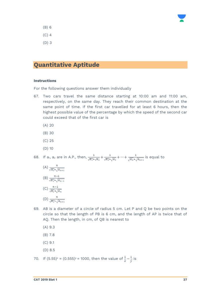 QA Sectional - 2 | PDF | Speed | Elementary Geometry