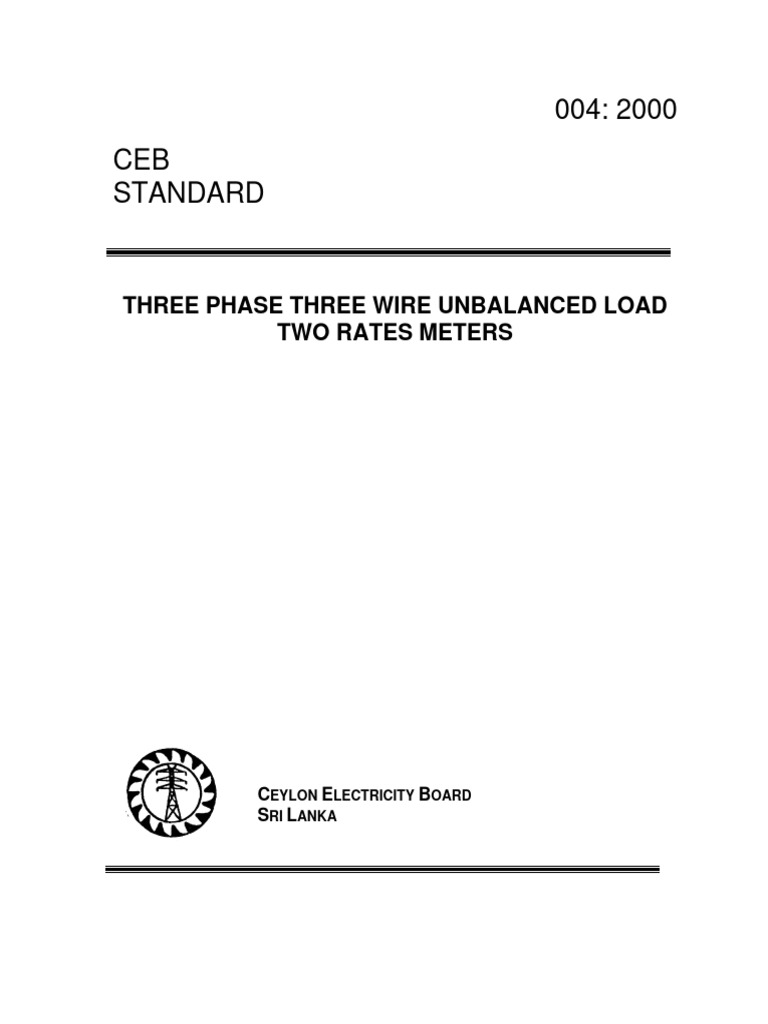 004 - 2000 (Obsolate) THREE PHASE THREE WIRE UNBALANCED LOAD TWO RATES ...