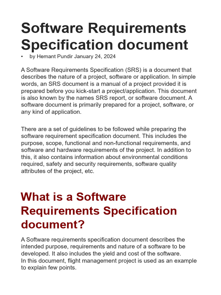 Hemant Pundir - SRS - CSF301 | PDF | Databases | Application Software