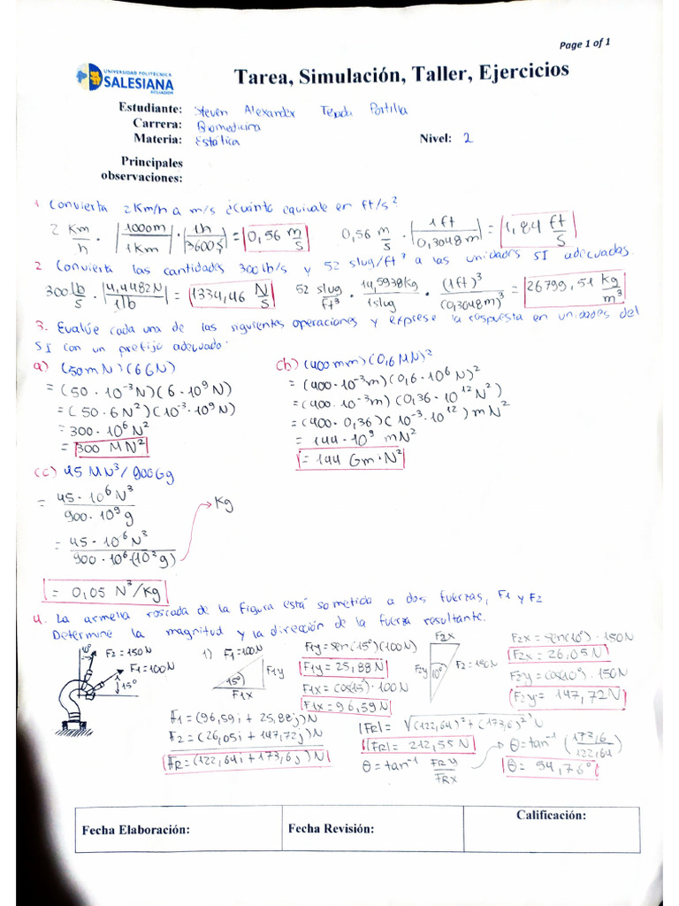 Steven Tejada T4 G3 Ejercicios Examen | PDF