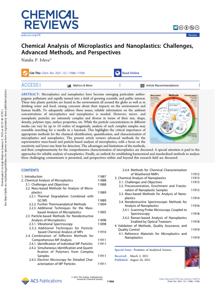 Ivleva 2021 Chemical Analysis of Microplastics and Nanoplastics Challenges Advanced Methods and ...
