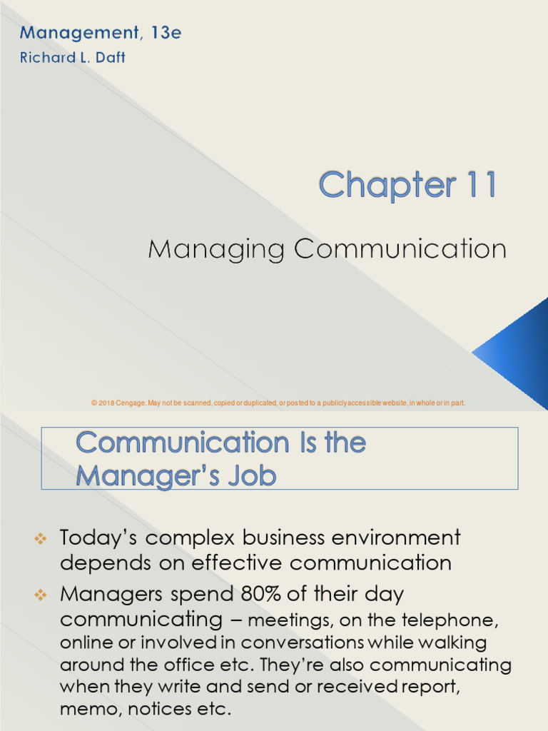 Chapter 11 Managing Communication | PDF | Communication | Nonverbal Communication