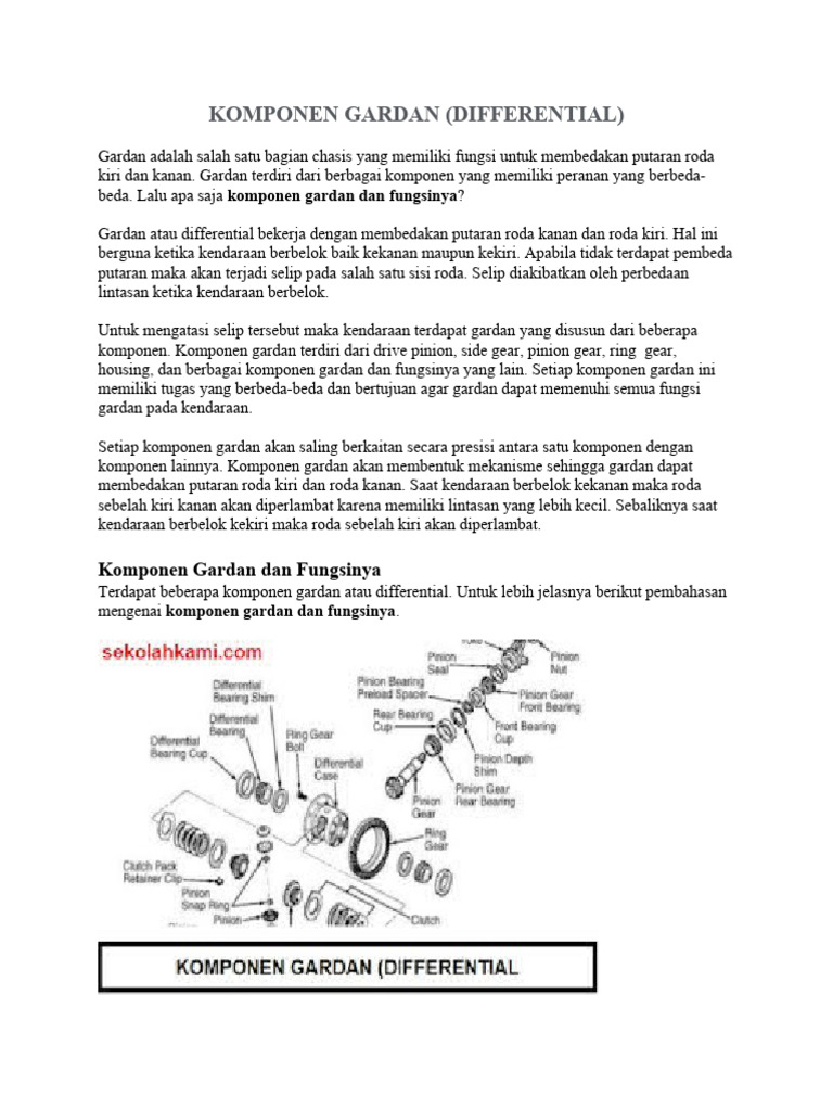 Komponen Gardan | PDF