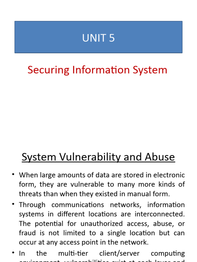 MIS-Unit 5 | PDF | Encryption | Key (Cryptography)