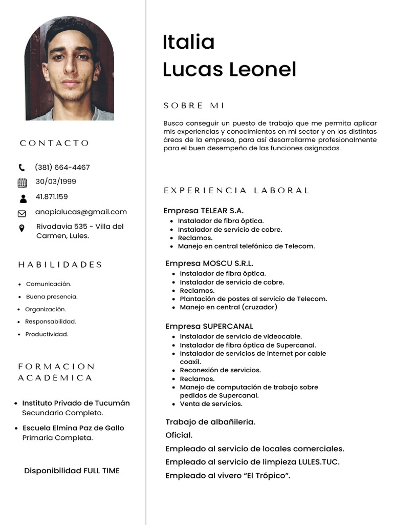 CV Lucas Leonel | PDF | Informática