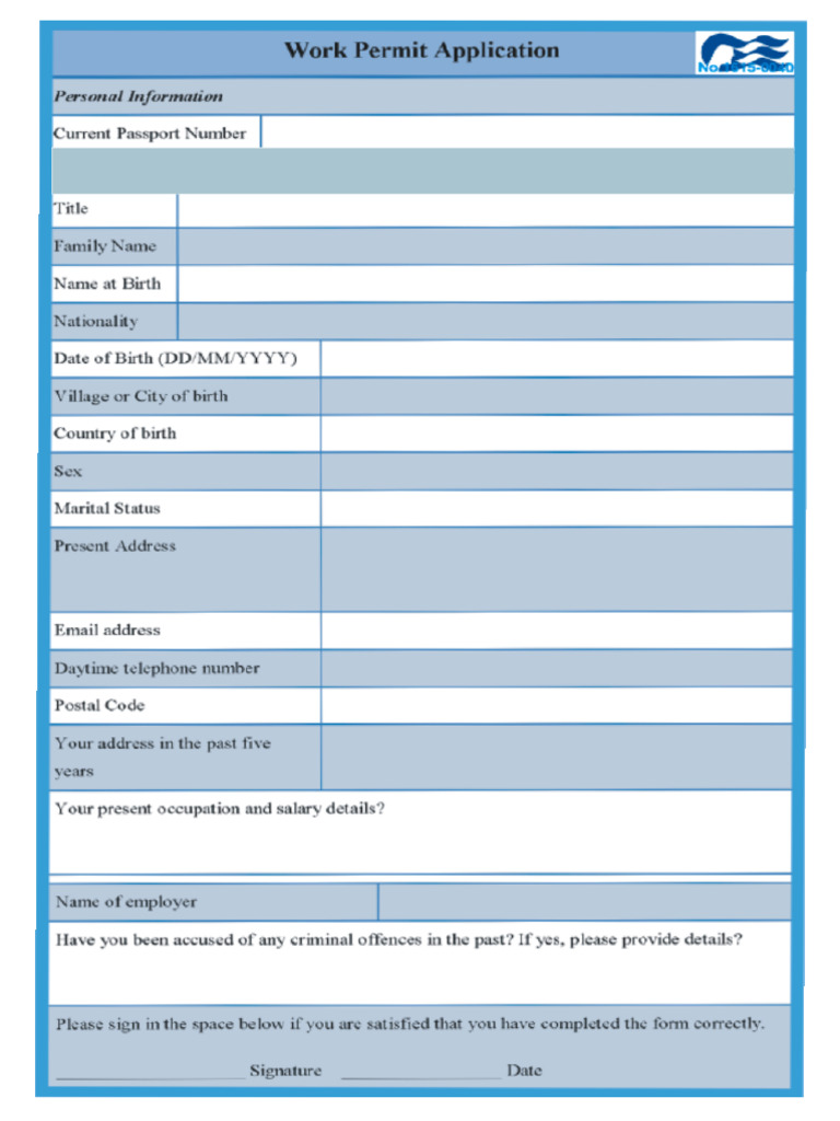 Work Permit Application | PDF