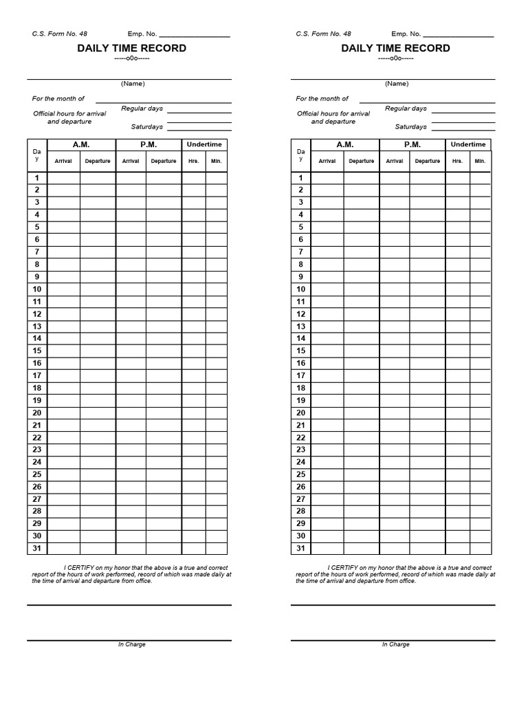 Appendix 24 - Daily Time Record (DTR) | PDF