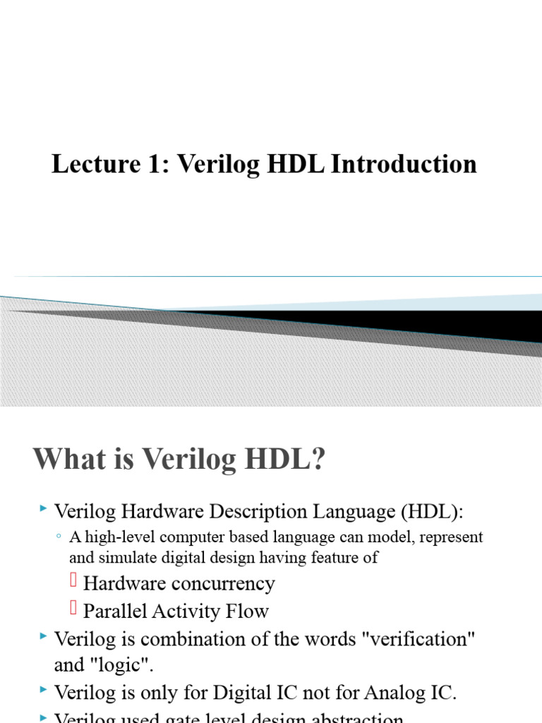 Verilog Lecture 1 - Noopur | PDF | Hardware Description Language ... Verilog Lecture 1 - Noopur | PDF | Hardware Description Language ...